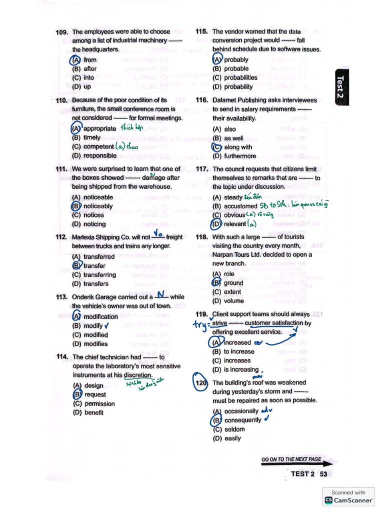 Toeic Test 2-Part 5-6 | PDF