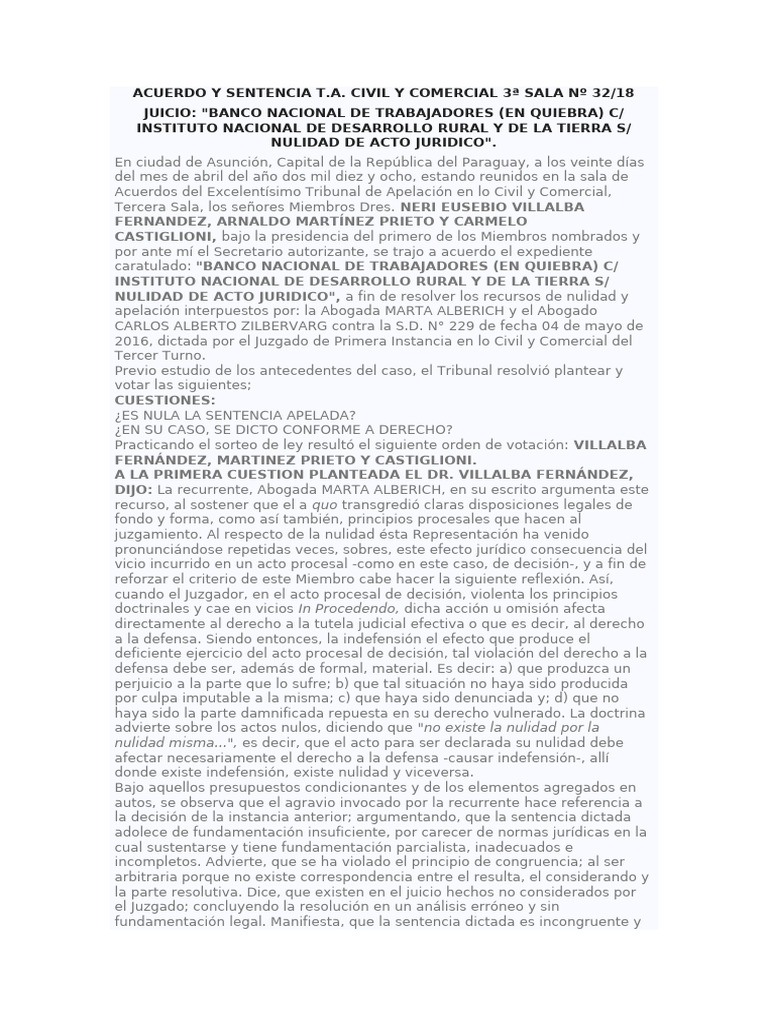 Sentencia 3 - Nulidad de Acto Juridico | PDF | Sentencia (ley) | Ley procesal