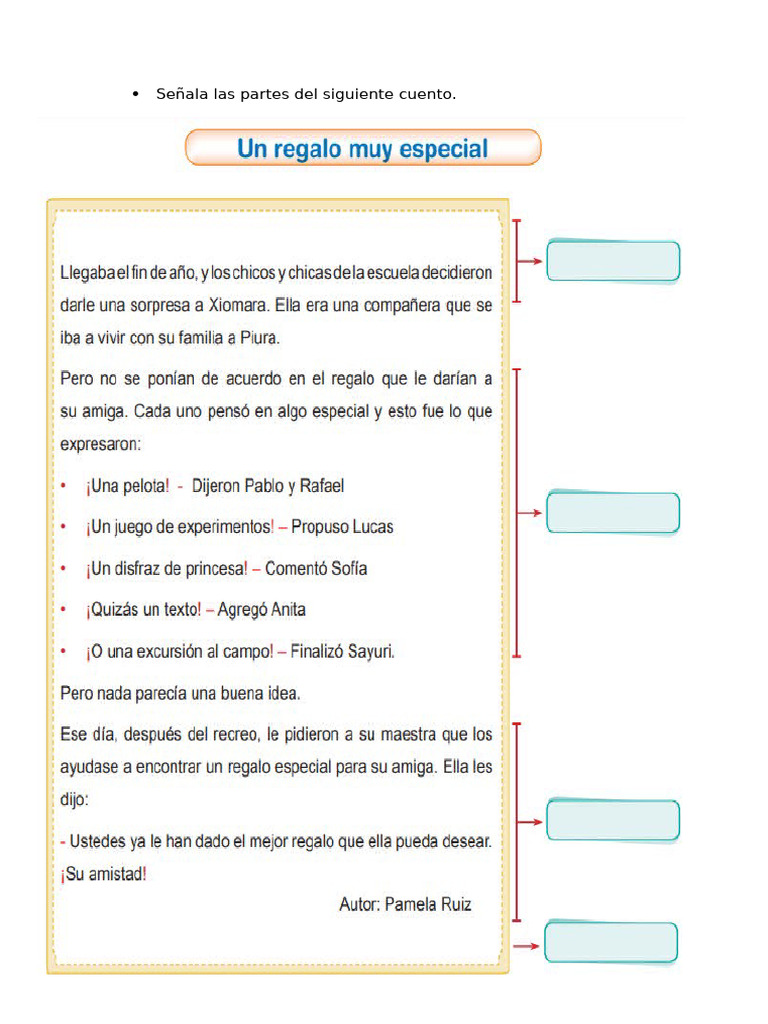 Señala Las Partes Del Siguiente Cuento | PDF