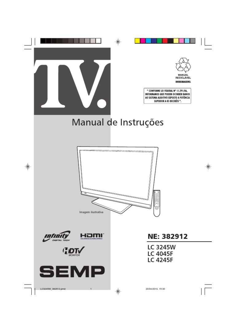 Manual TV SEMP TOSHIBA | PDF | HDMI | Televisão digital