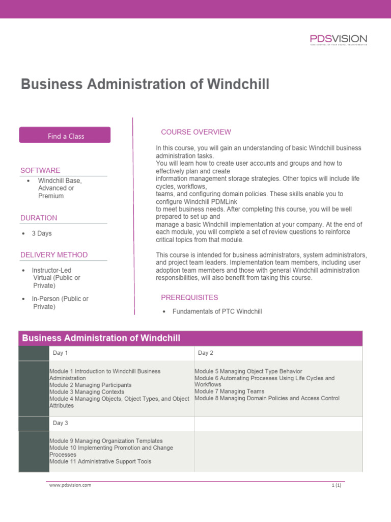 PDS Business Administration of Windchill | PDF | Software Engineering ...