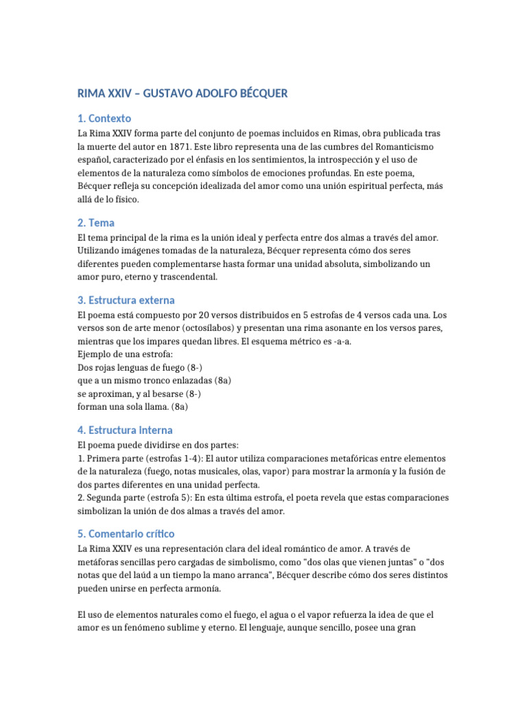 Rima_XXIV_Becquer | PDF | Amor | Rima