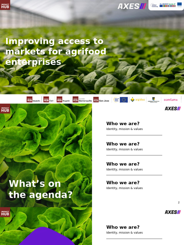 AXES - PresTemplate - Talleres | PDF | Agriculture | Market Access