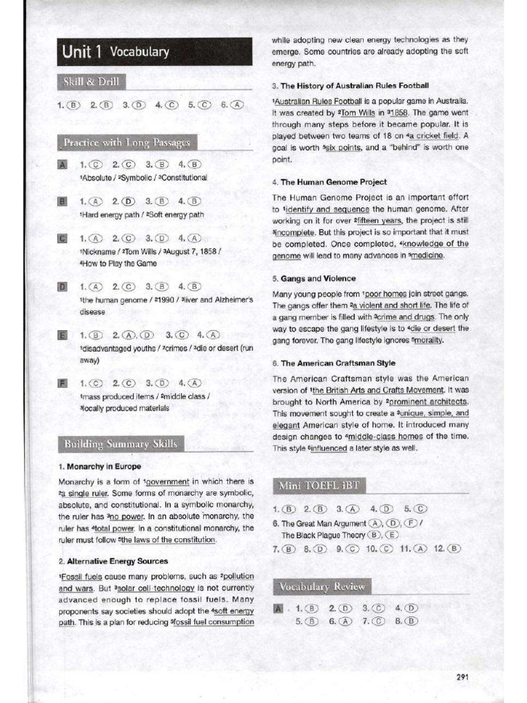Answer Key Reading | PDF