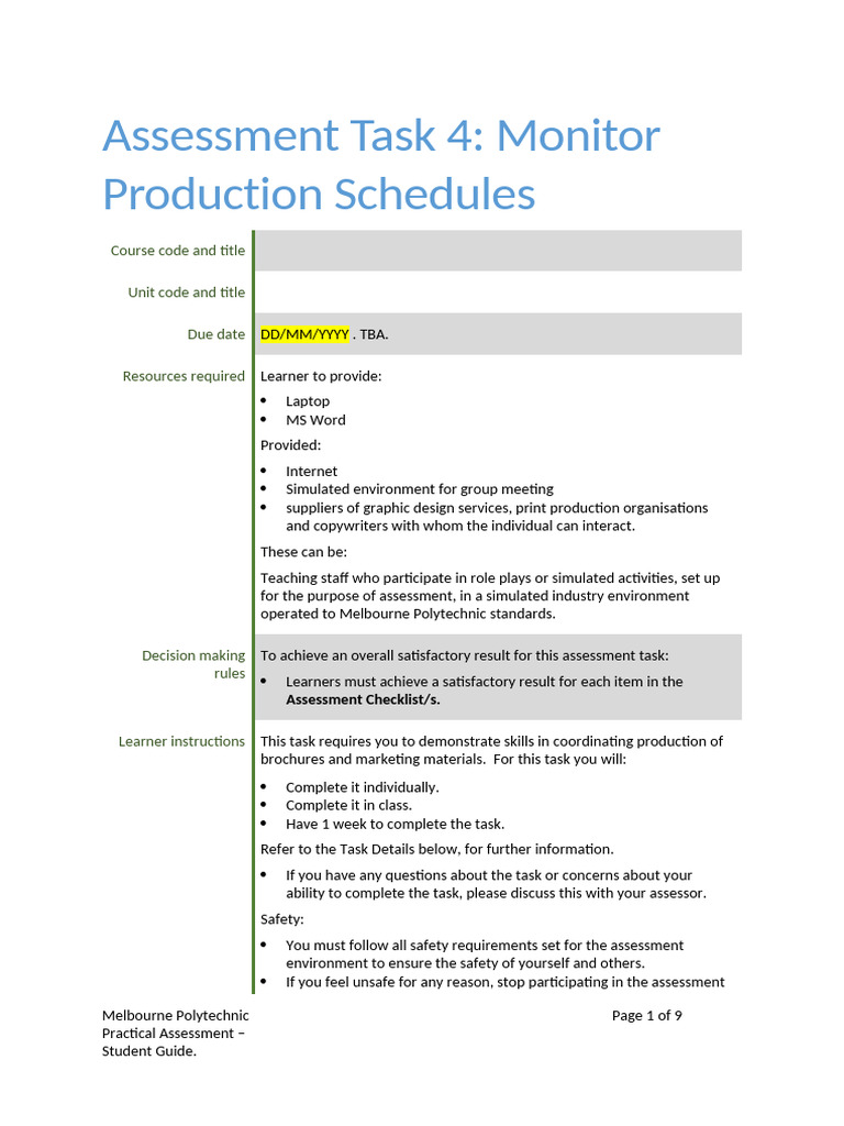 CPB A4 Monitor Production Schedules | PDF | Proofreading | Learning