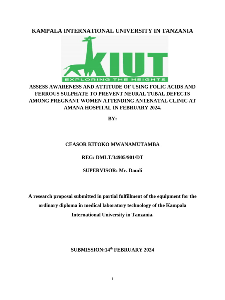 Ceasor Proposal | PDF | Pregnancy | Dietary Supplements