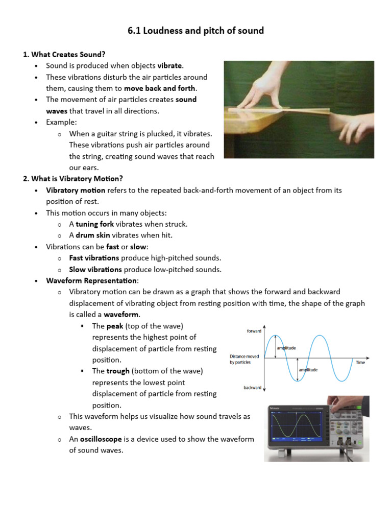 6.1 Loudness and Pitch of Sound | PDF | Sound | Pitch (Music)
