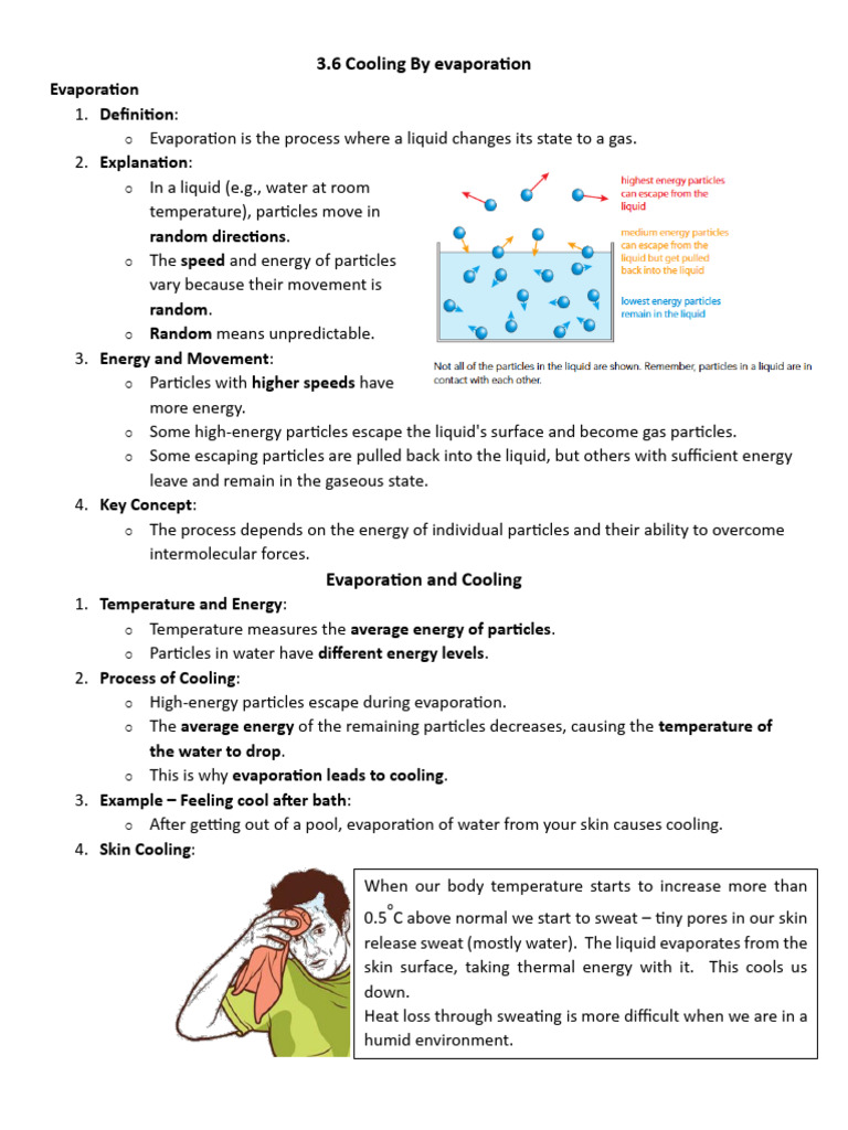 3.6 Cooling by Evaporation | PDF | Evaporation | Heat Transfer