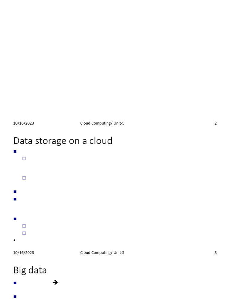 PPT -CC-UNIT-5 | PDF | Data | Cloud Computing