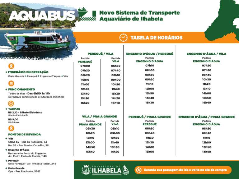 AQUABUS - Horarios Ilhabela | PDF