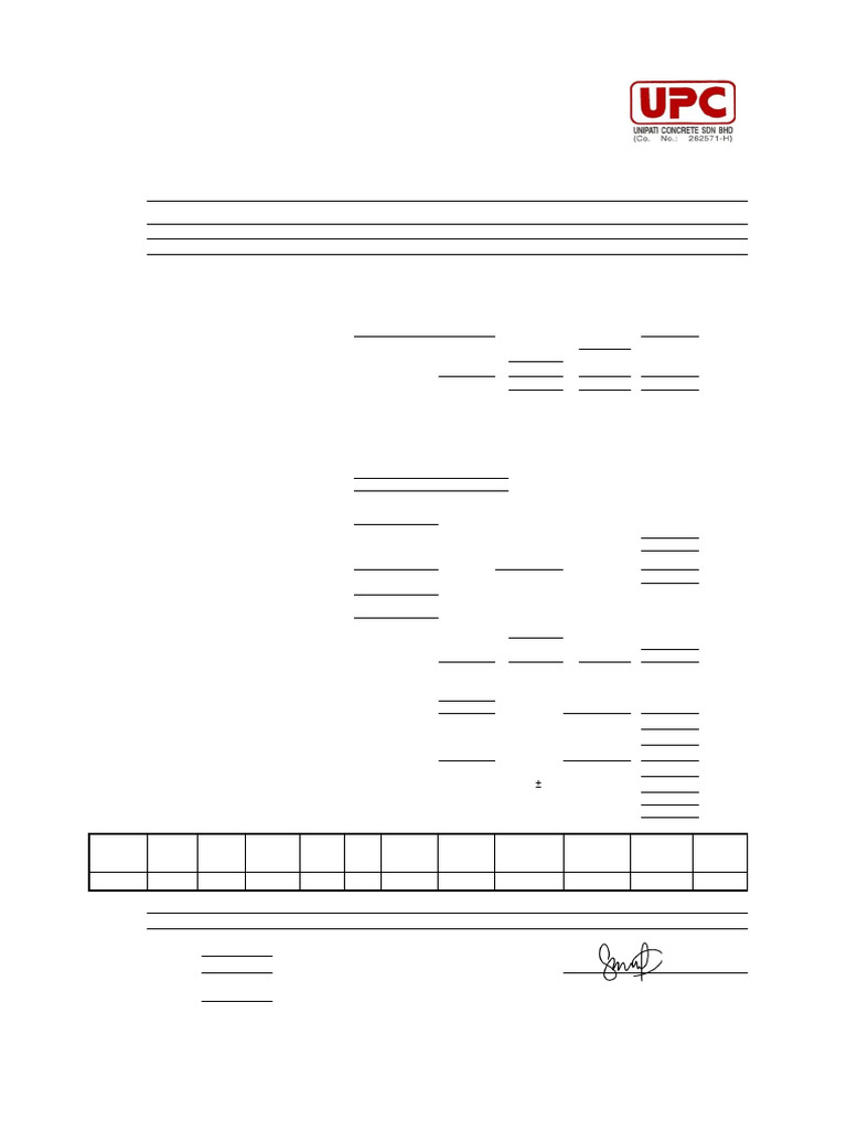 Unipati Concrete Sdn Bhd (UPC) - Design Mix (7.2.23) | PDF | Concrete ...