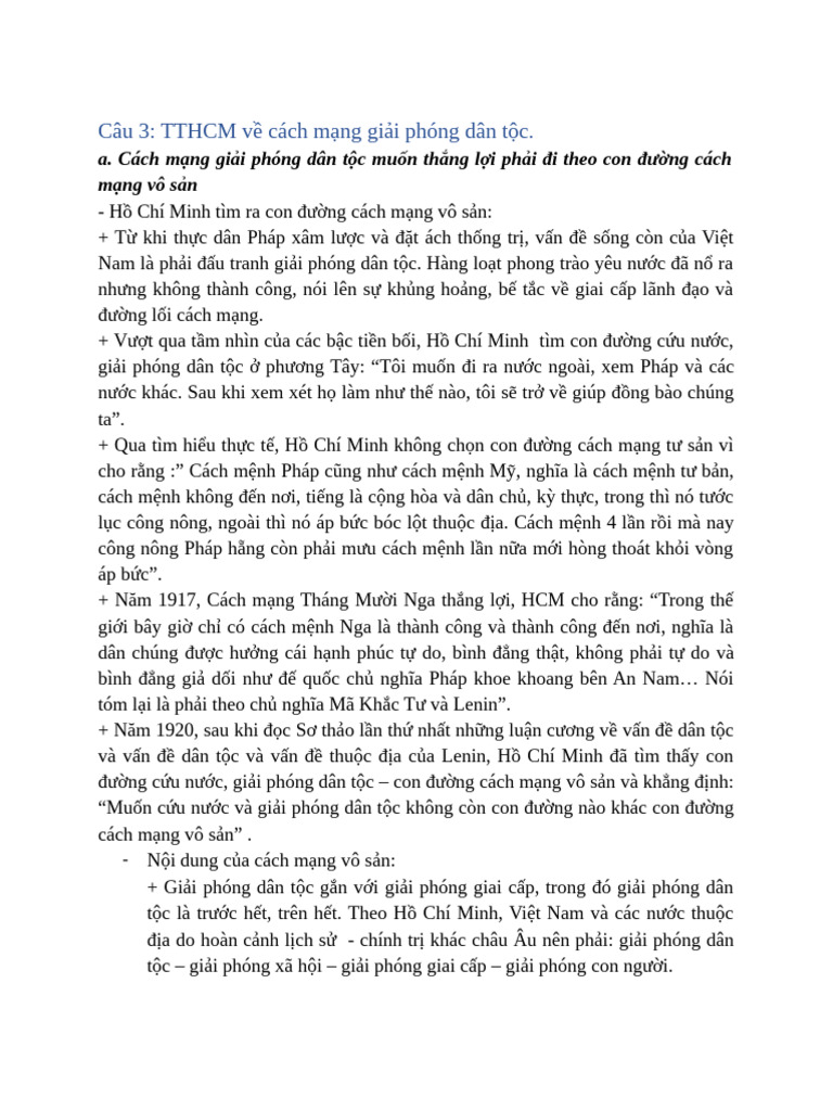 Đề cương TTHCM | PDF