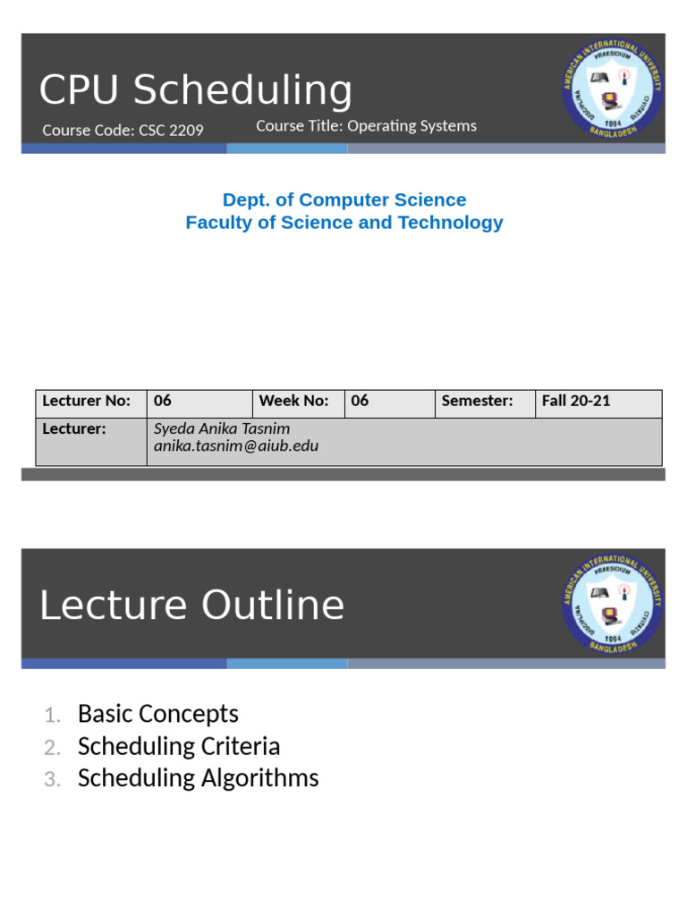 Lecture 6 Theory 1 Pdf Scheduling Computing Process Computing 2616