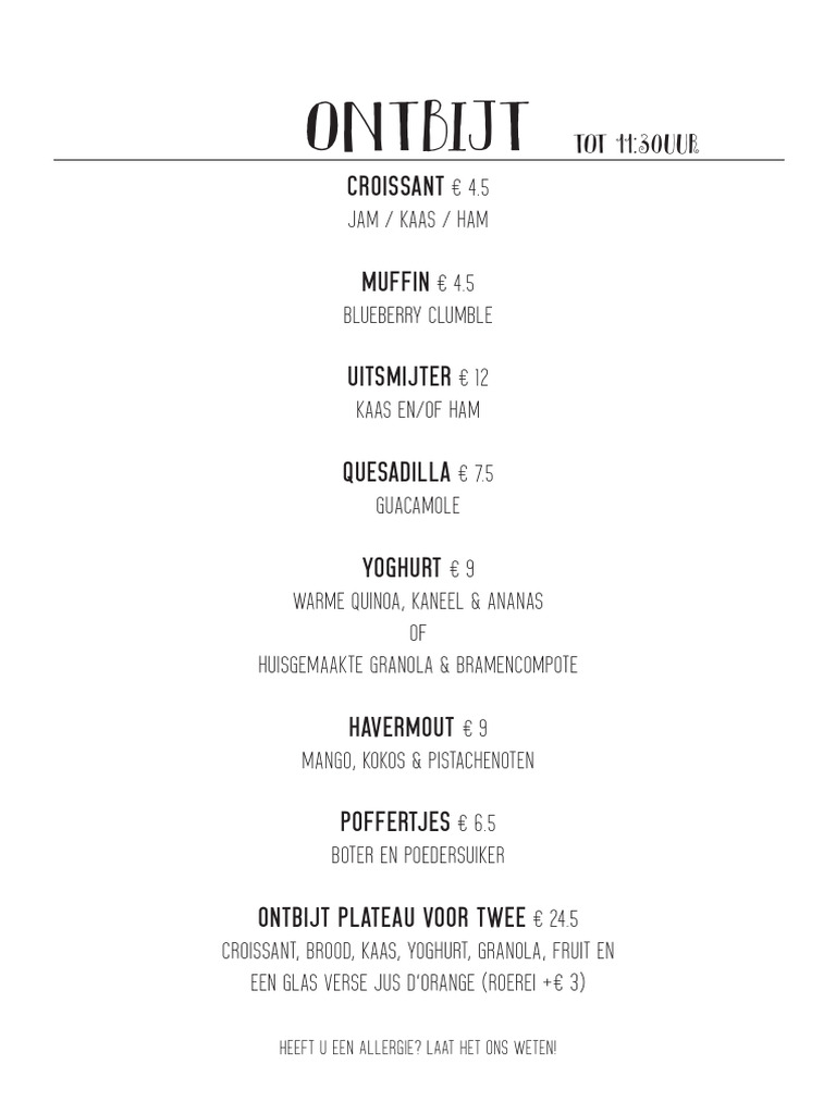 Menu Okt24 Nederlands | PDF