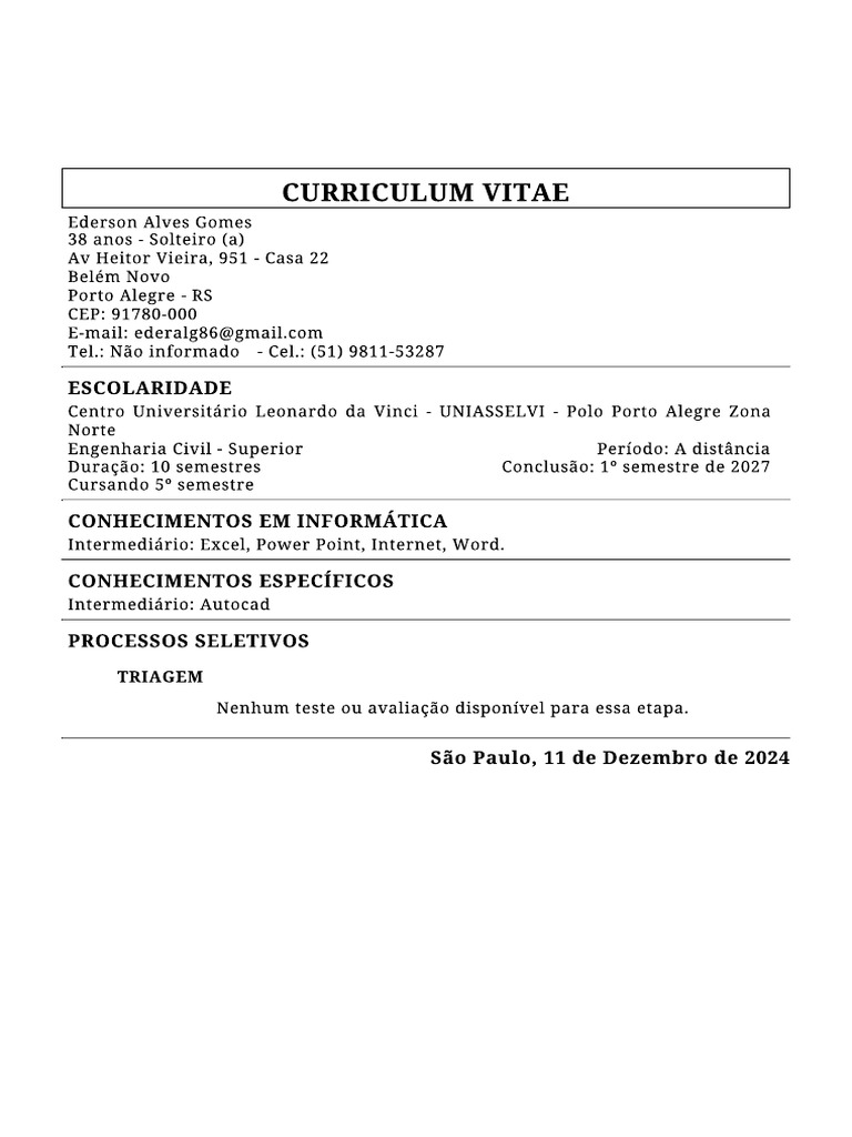 Curriculo Ederson | PDF
