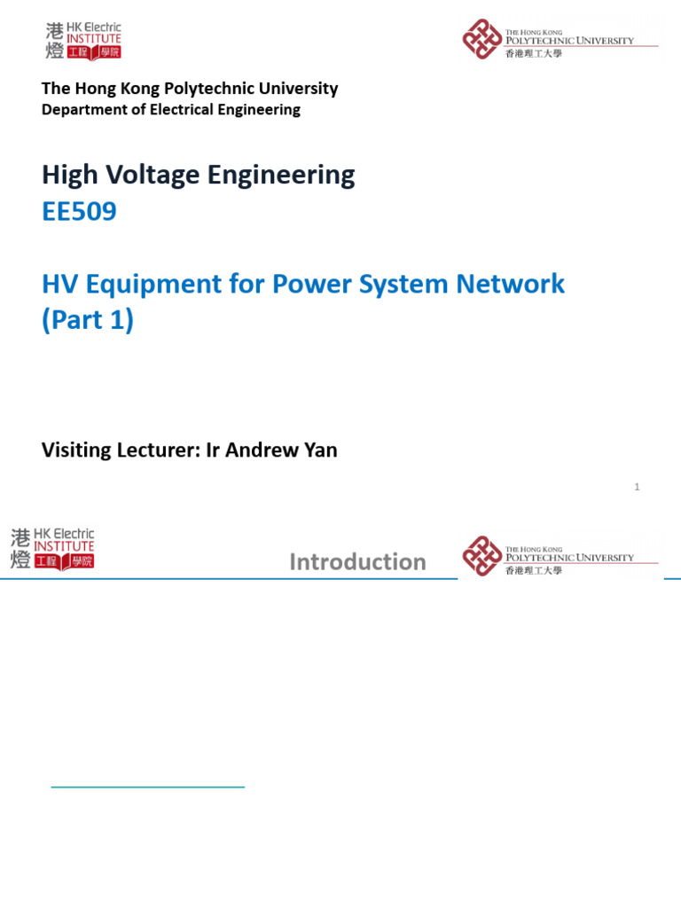 Lec6a HV Equipment For Power Network | PDF | Electrical Substation | Electric Arc