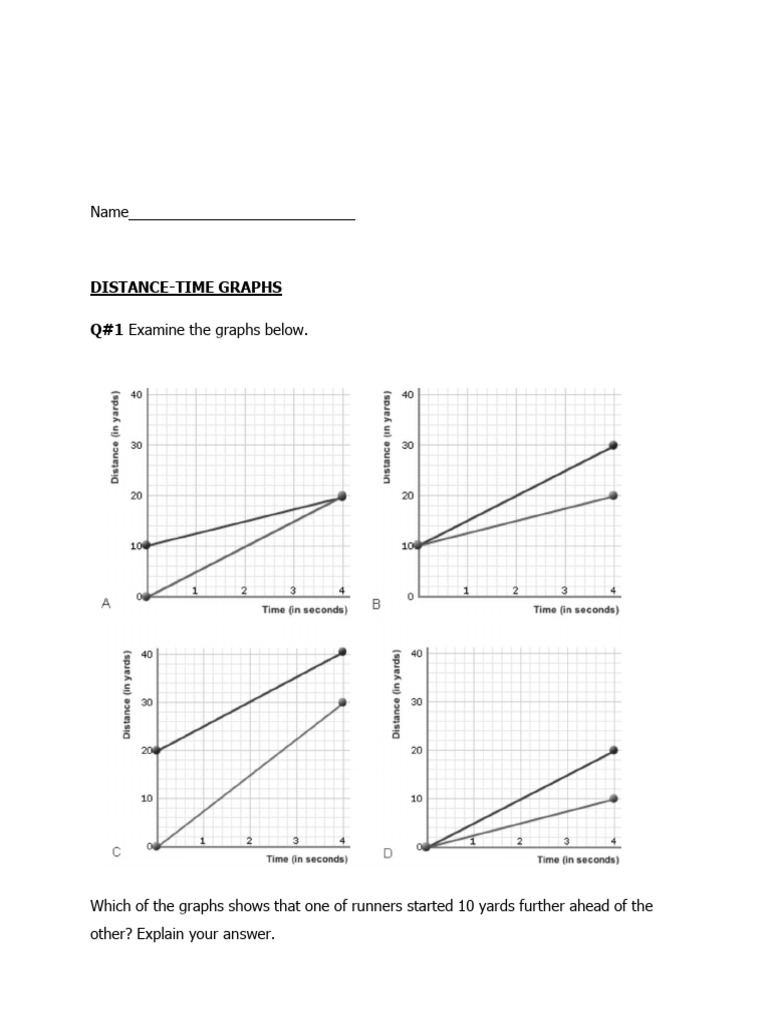 Motion Graphs Worksheet | PDF | Speed | Acceleration