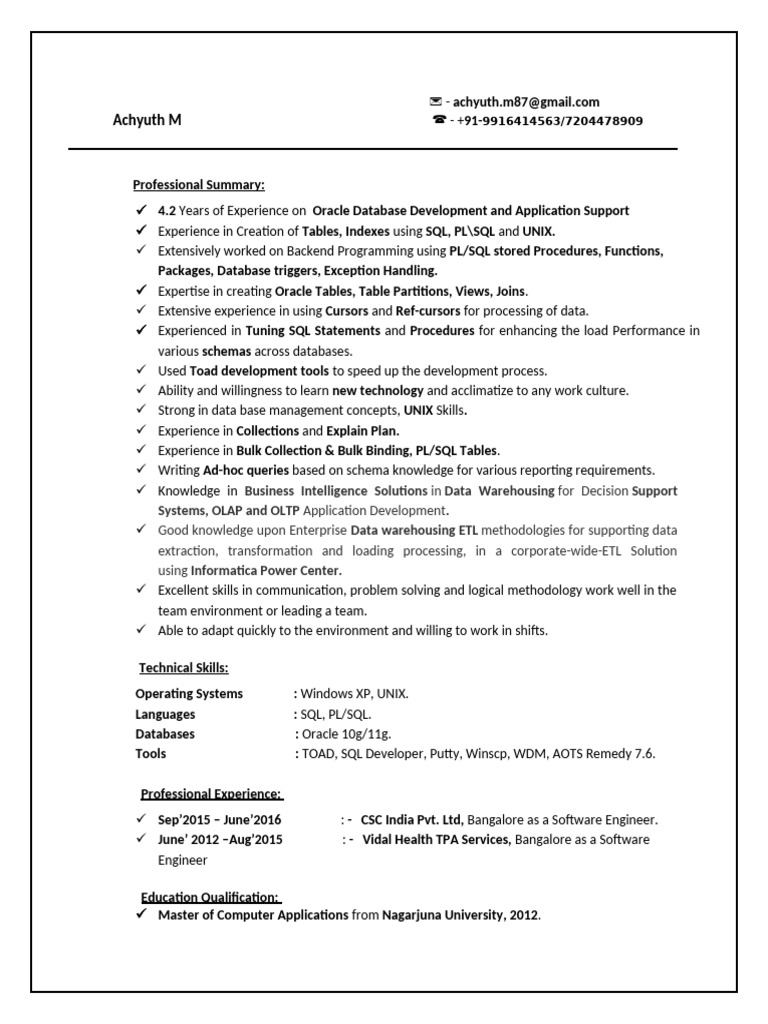 Achyuth_M_ | PDF | Pl/Sql | Sql