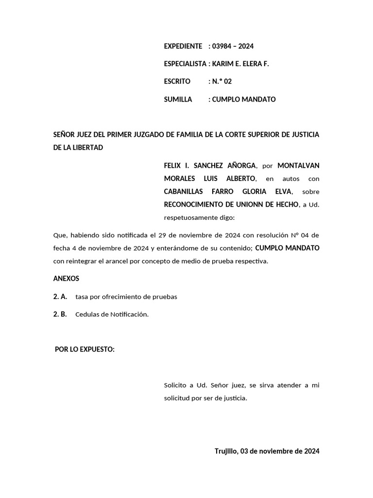Cumplo Mandato Montalvan | PDF