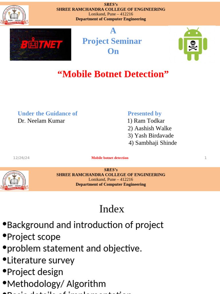 Mob Botnet Detection Ppt | PDF | Android (Operating System) | Support Vector Machine