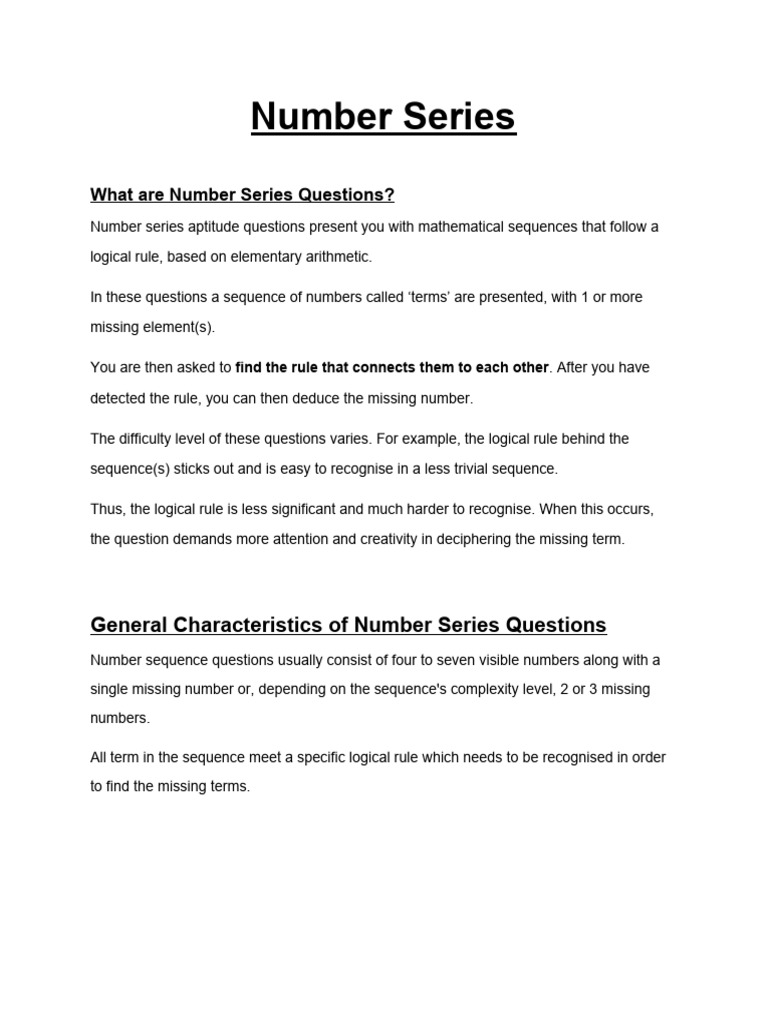 Number Series-1598883916634 | PDF | Sequence | Numbers