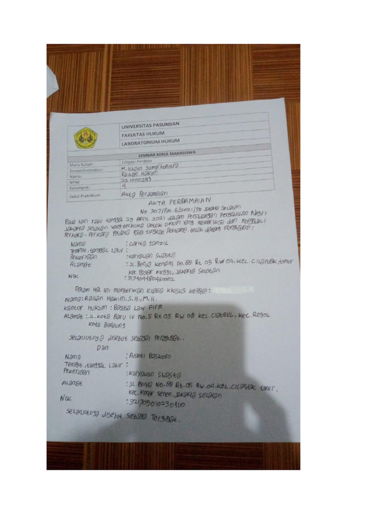 Akta Perdamaian | PDF