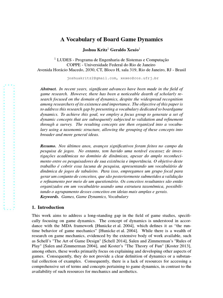 Board Game Dynamics Vocabulary Guide | PDF | P Value | Variance