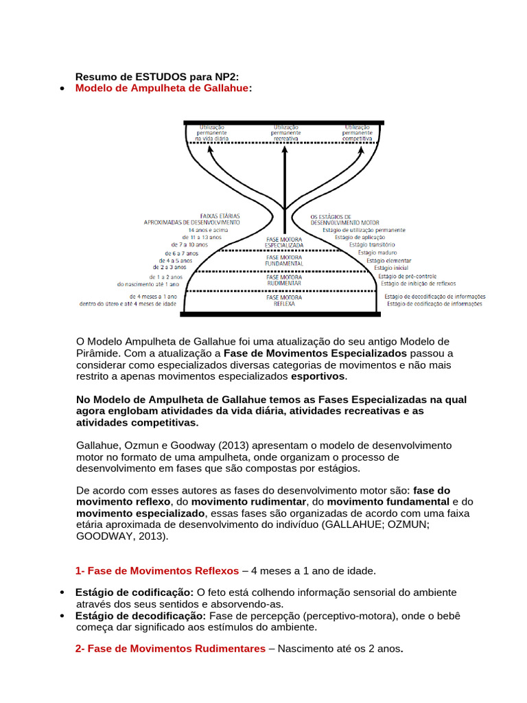 Resumo NP2 Aprendizagem Motora | PDF | Corpo humano | Cérebro