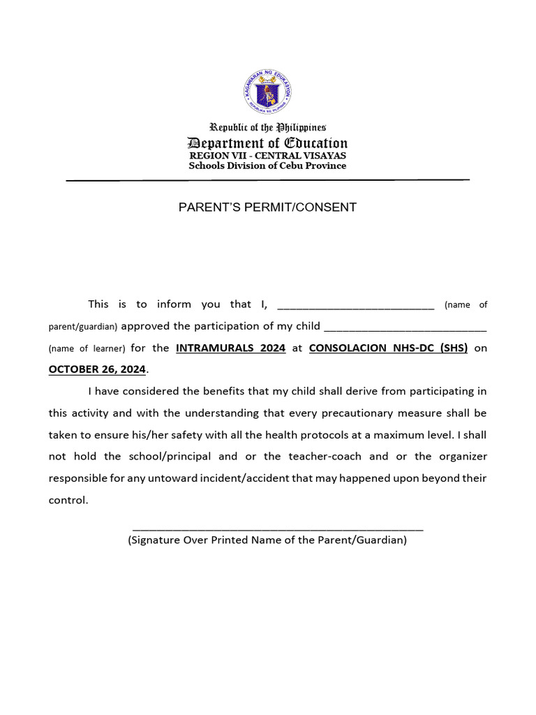 Parents-Permit-Generic | PDF