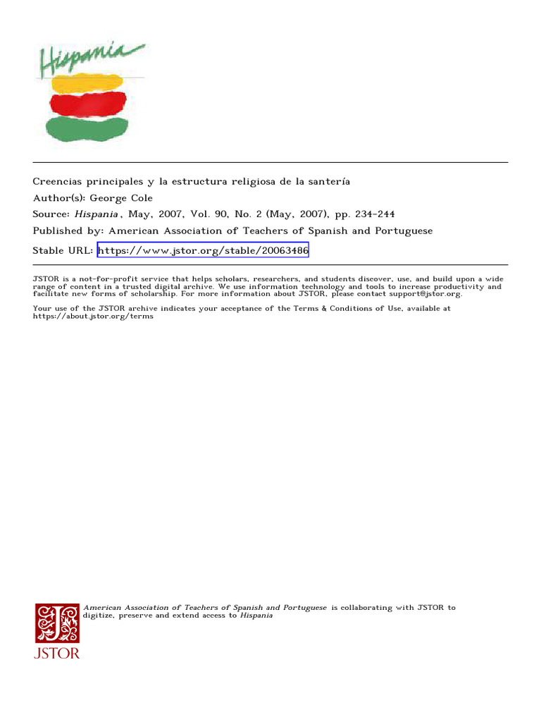 Creencias Principales Y La Estructura Religiosa Pdf