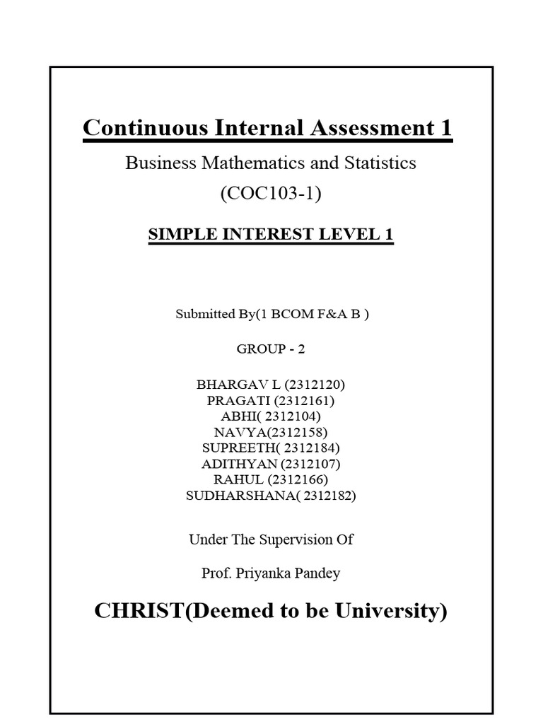 Final Report 2.o | PDF | Interest | Compound Interest