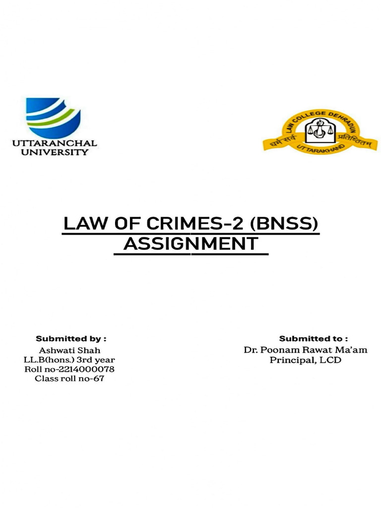 BNSS Assignment | PDF