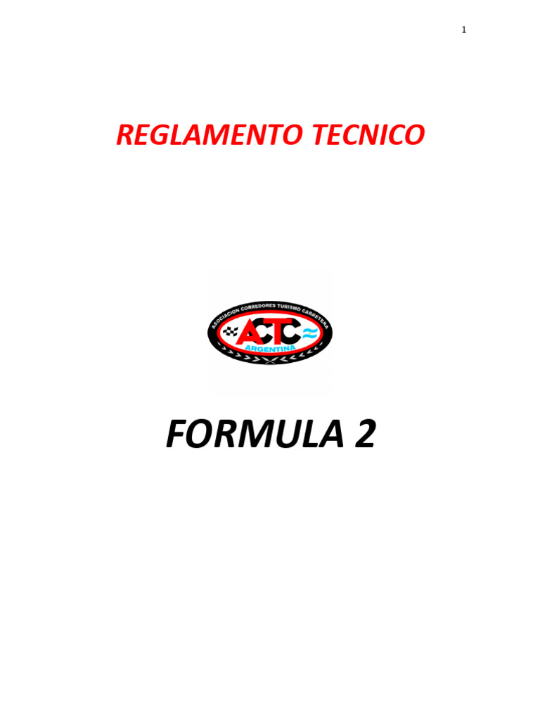 Reglamento Tecnico F2N 2024 | PDF | Neumático | Formula Uno