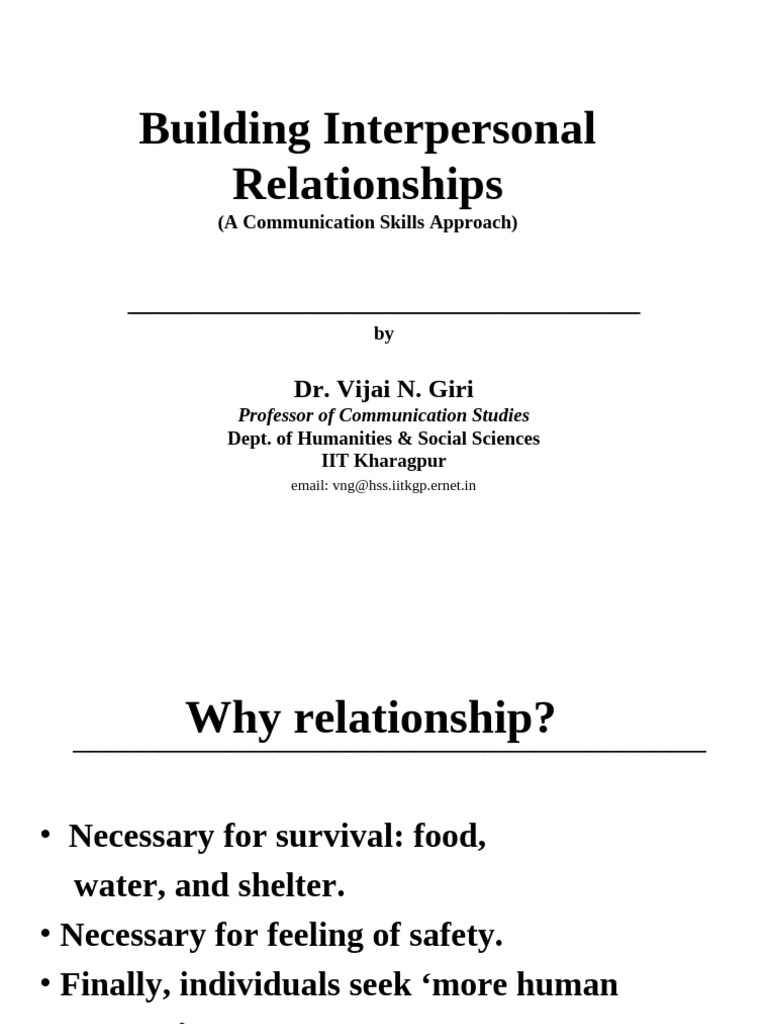 Building Strong Interpersonal Relationships Pdf Communication