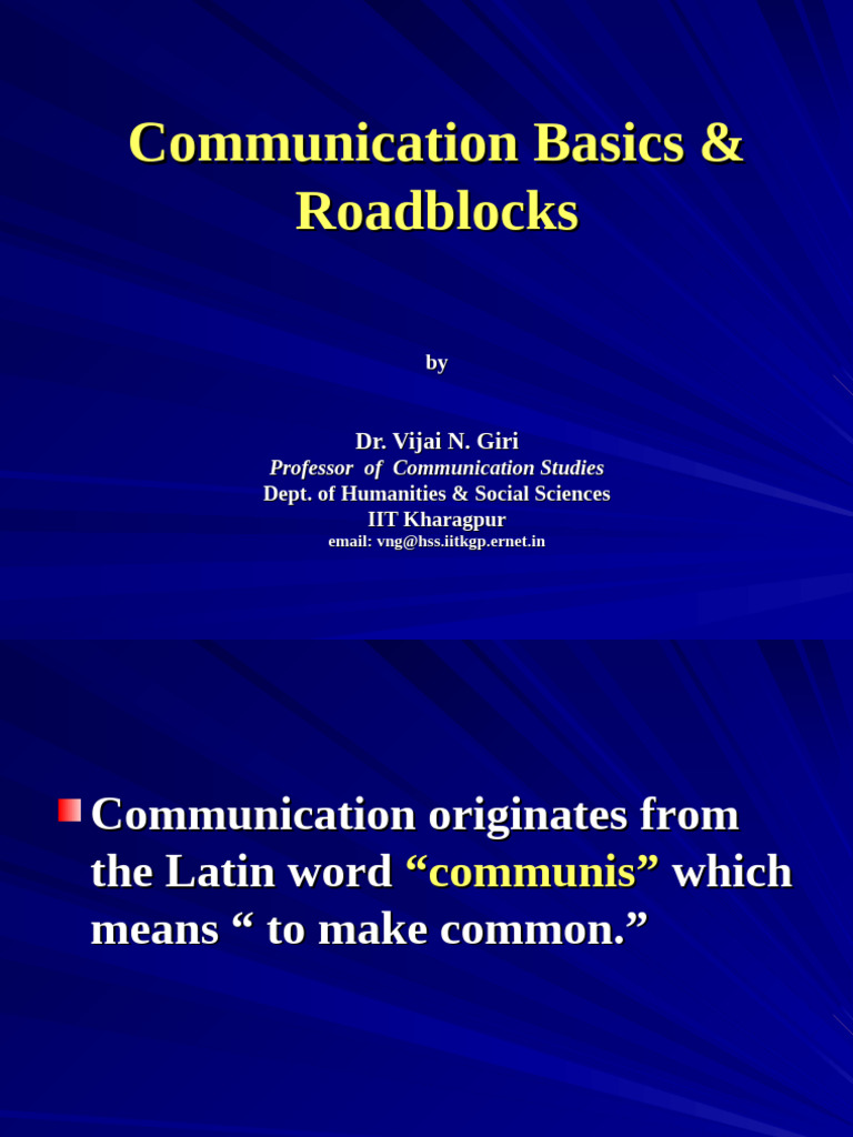Communication Basics & Roadblocks | PDF | Communication | Human ...