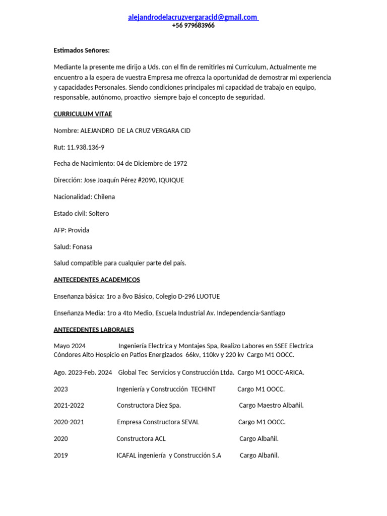 CV Alejandro Vergara | PDF