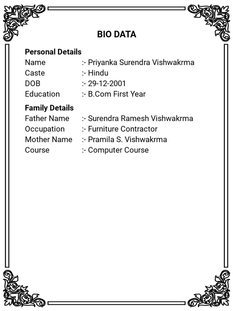 Biodata 3 | PDF