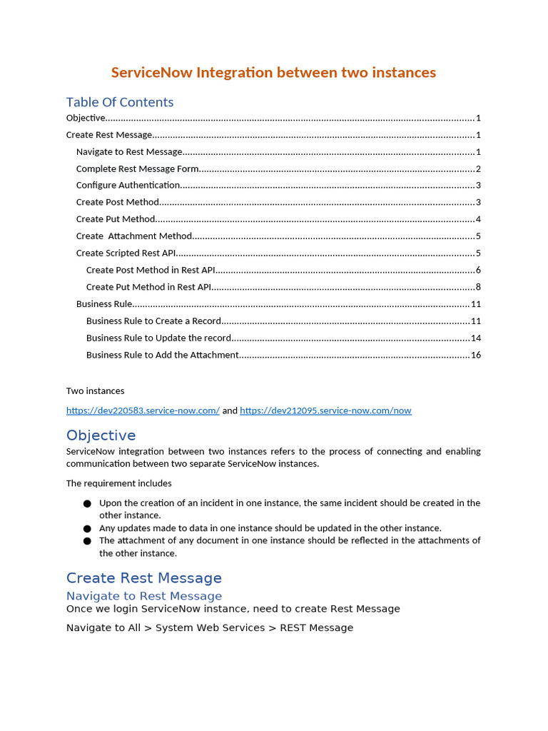 Servicenow to Servicenow Bi-directional Integration (4) | PDF ...