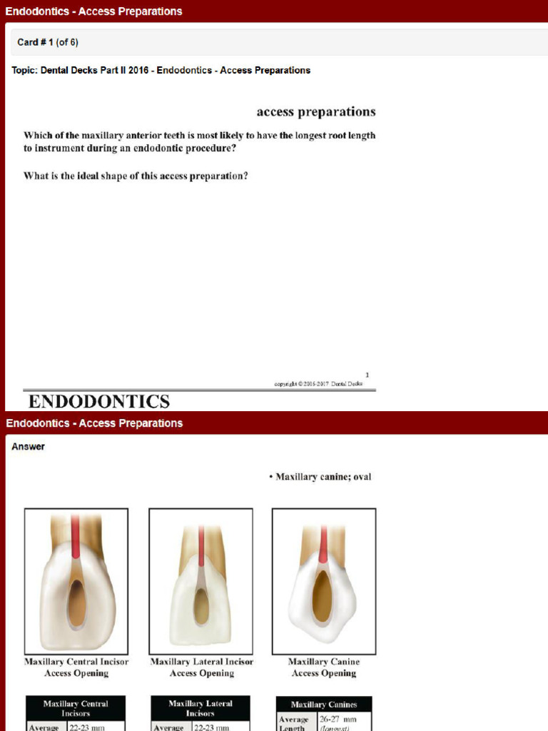 Dental Decks Endodontics | PDF