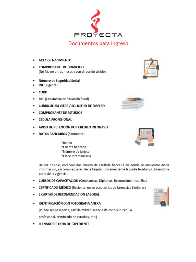 Infografía de Documentos para Ingreso | PDF