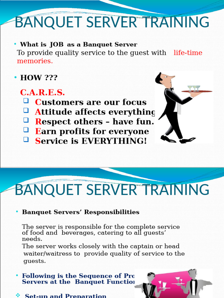 Banquet Server Training Guide | PDF | Tableware | Waiting Staff