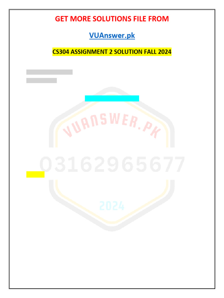 Cs304 Assignment 2 Solution Fall 2024 1 Pdf Computer Programming