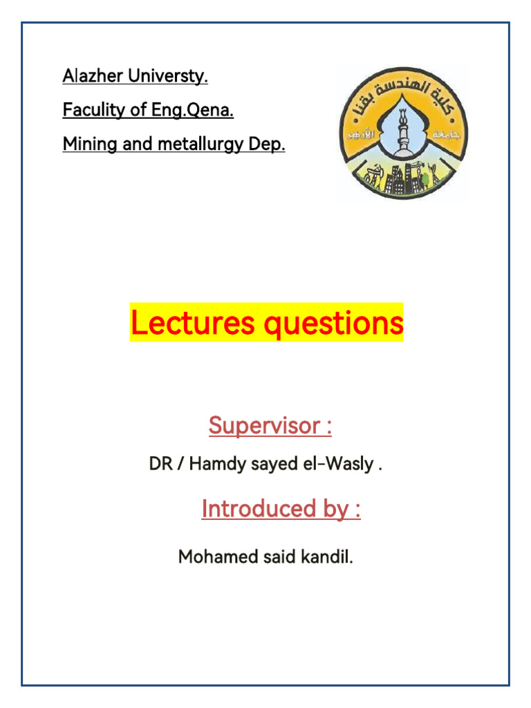 lectures questions in metal forming | PDF | Physical Sciences | Chemical Substances