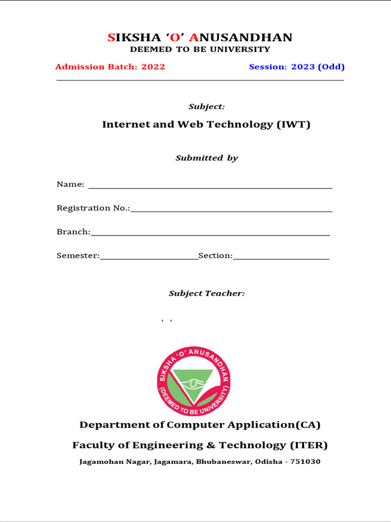 Iwt Front Lab | PDF