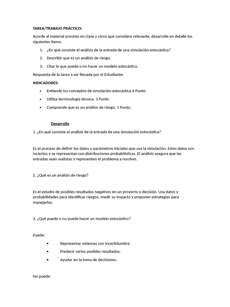 Análisis de Simulación Estocástica y Riesgo | PDF