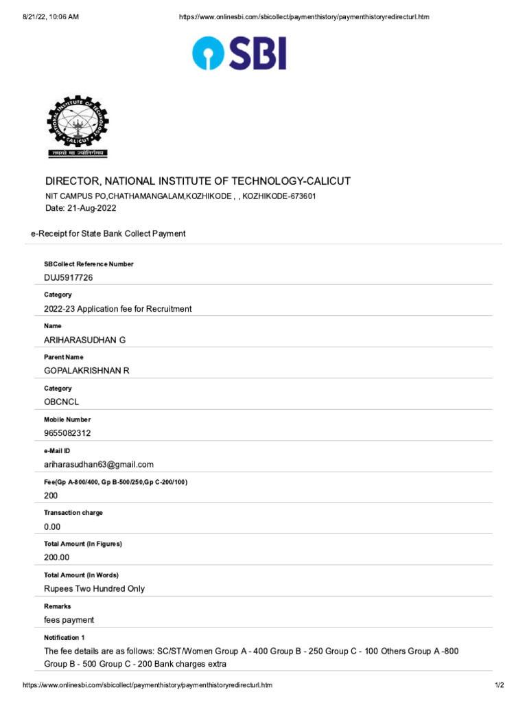 Https WWW - Onlinesbi.com Sbicollect Pa... Thistory ...