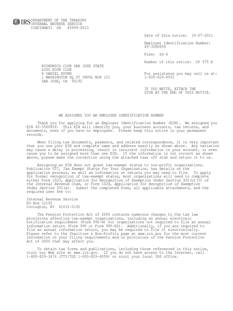 IRS Recognition Letter | Irs Tax Forms | Internal Revenue Service