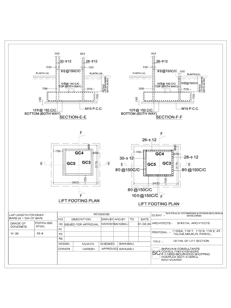Rcc Lift Details4_R0_Bldg-2,3&4_Plot No.1103A, 110-7, 110-9, 110-2, At ...