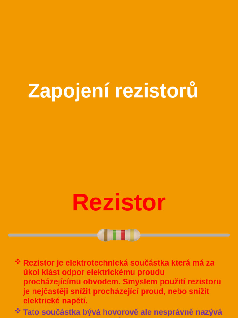 7. Zapojení rezistorů | PDF 7. Zapojení rezistorů | PDF