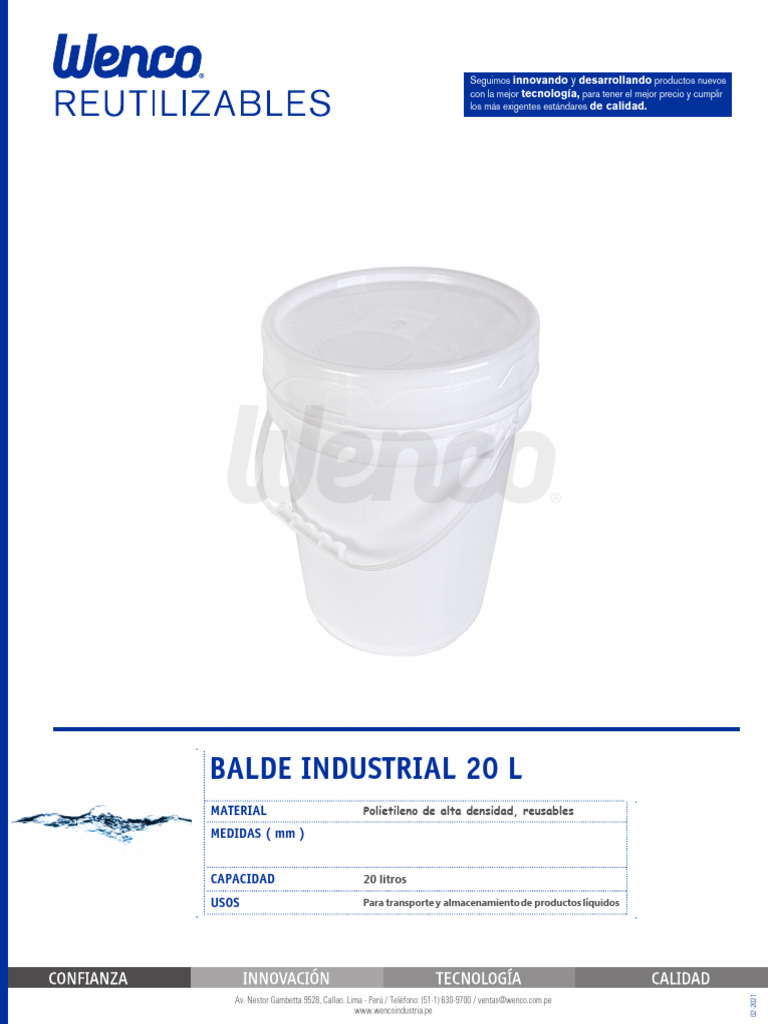 balde-industrial-20-l-wenco-reutilizables | PDF